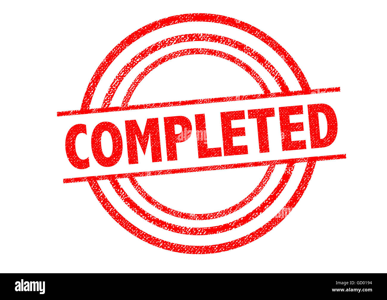 COMPLETED Rubber Stamp over a white background Stock Photo - Alamy