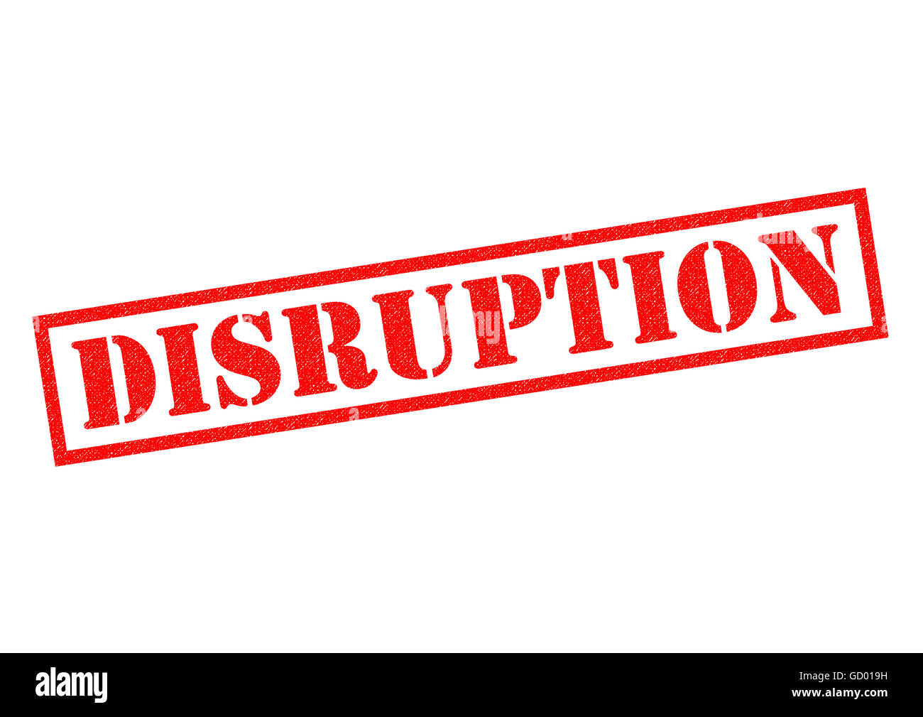 DISRUPTION red Rubber Stamp over a white background Stock Photo - Alamy