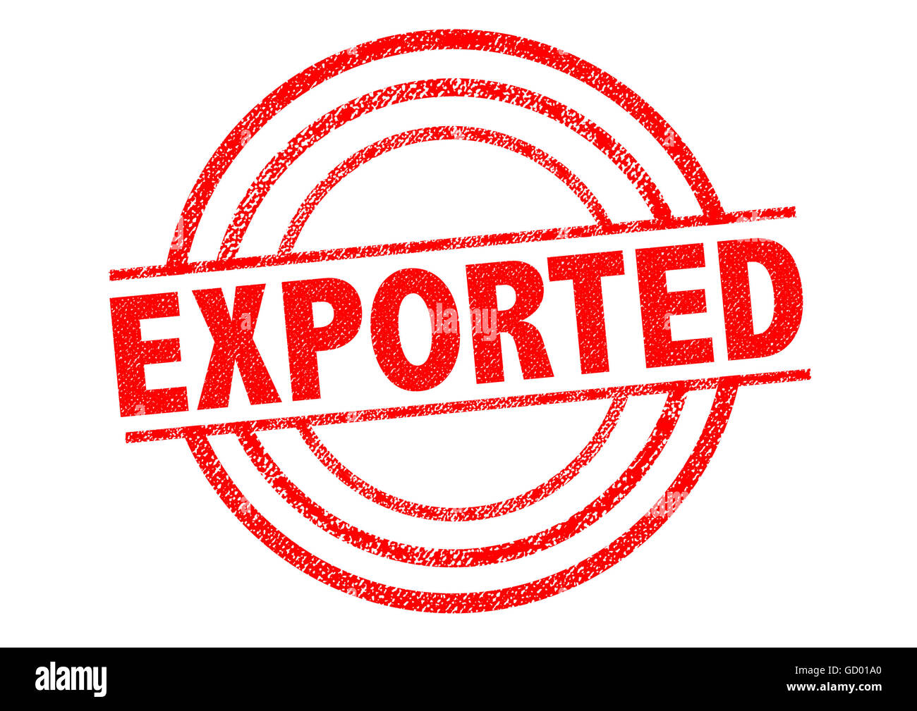 EXPORTED red Rubber Stamp over a white background Stock Photo - Alamy
