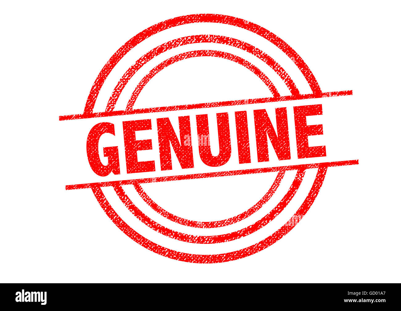 GENUINE Rubber Stamp over a white background Stock Photo - Alamy