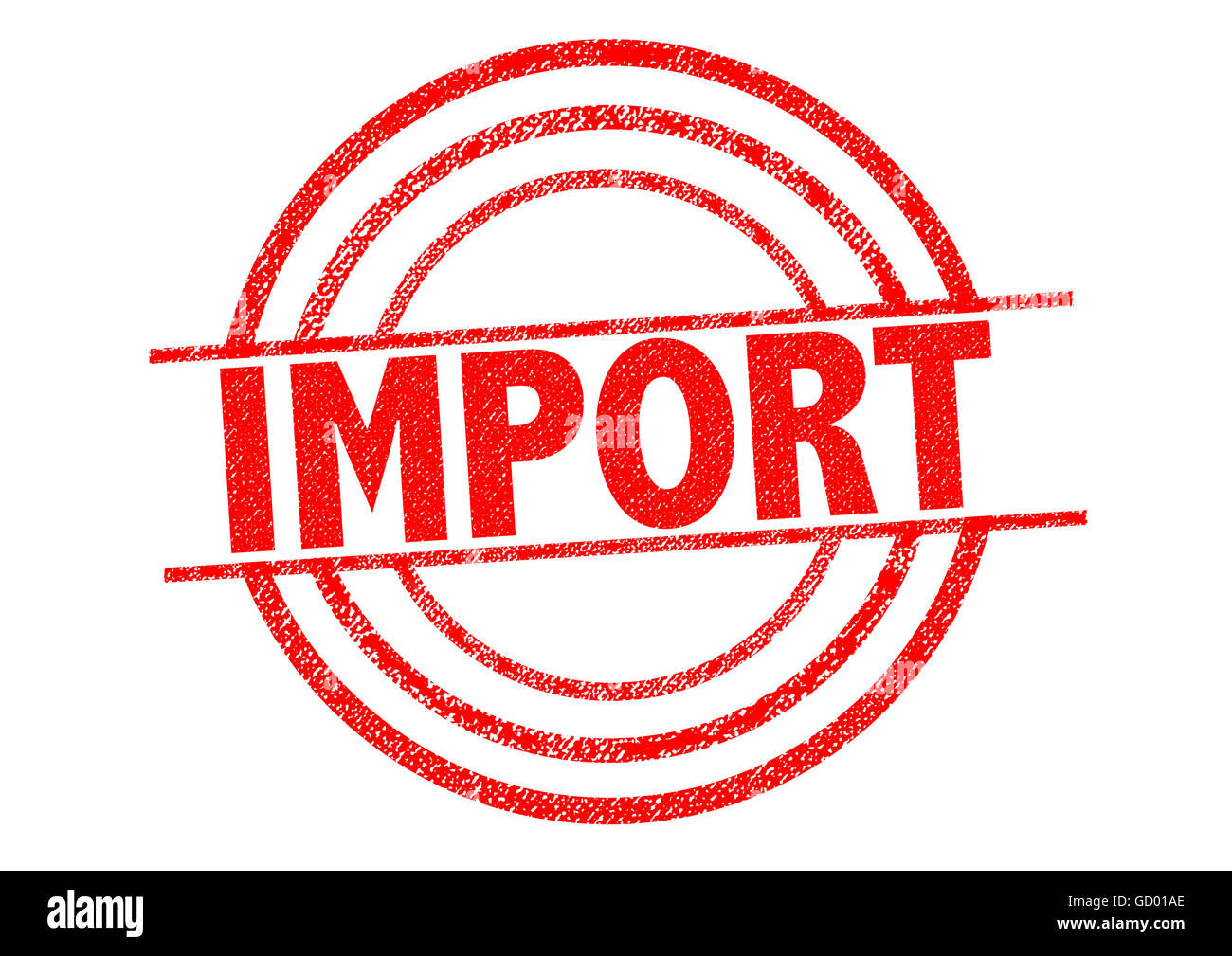 IMPORT red Rubber Stamp over a white background Stock Photo - Alamy