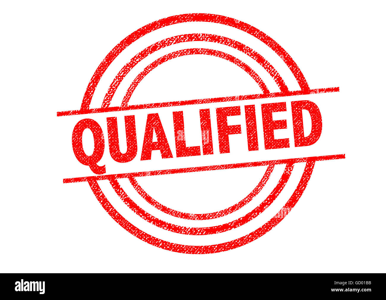QUALIFIED Rubber Stamp over a white background Stock Photo - Alamy