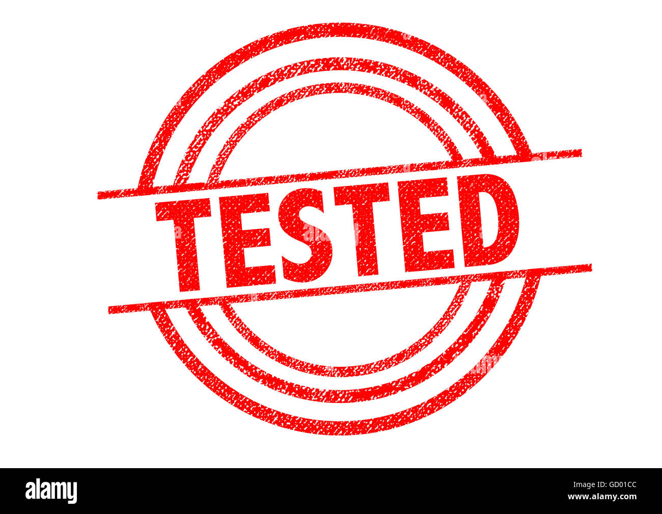 TESTED Rubber Stamp over a white background Stock Photo - Alamy