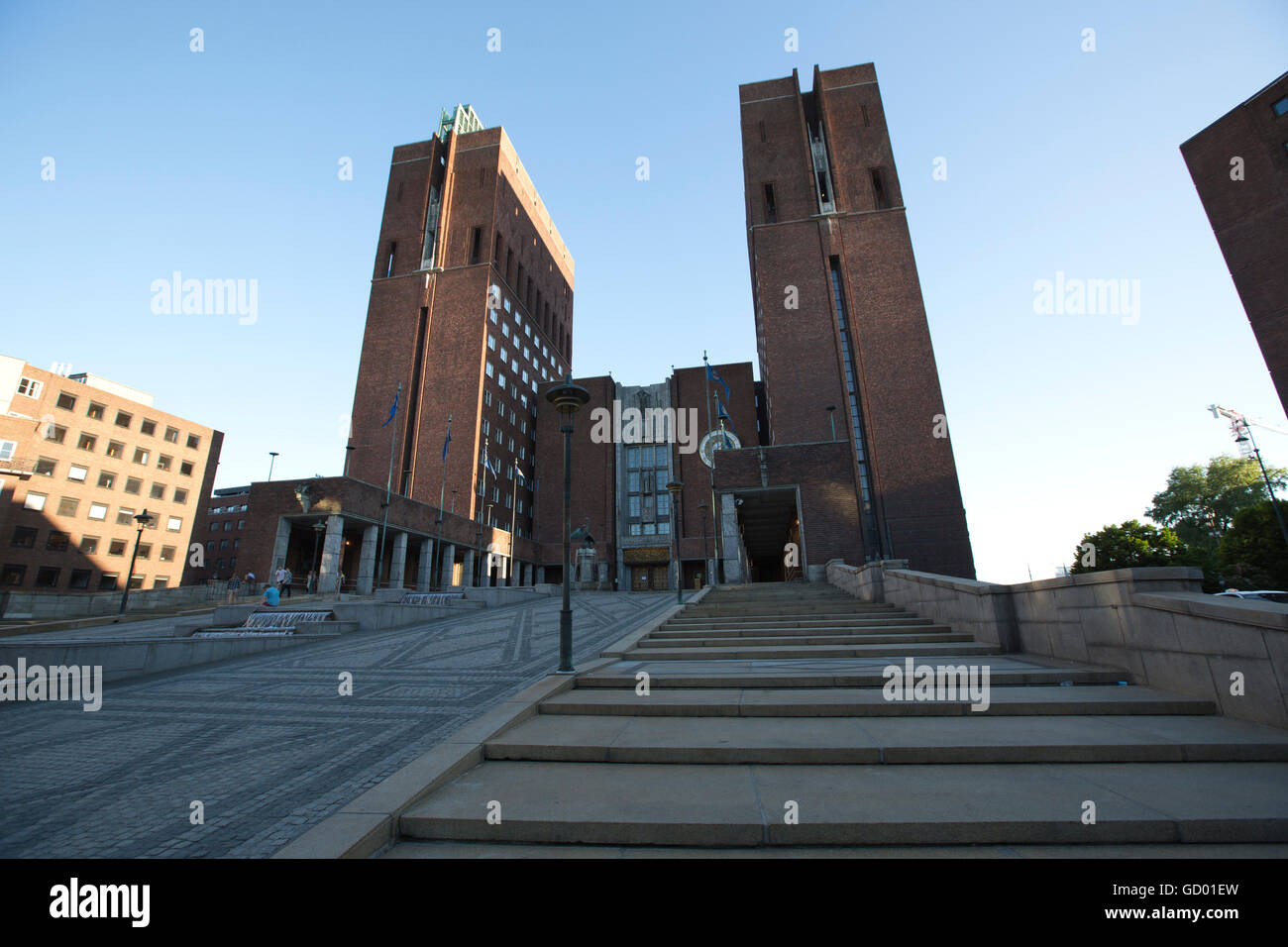 Oslo City Hall, Oslo Radhus, Rådhusplassen, Oslo, Norway Stock Photo ...