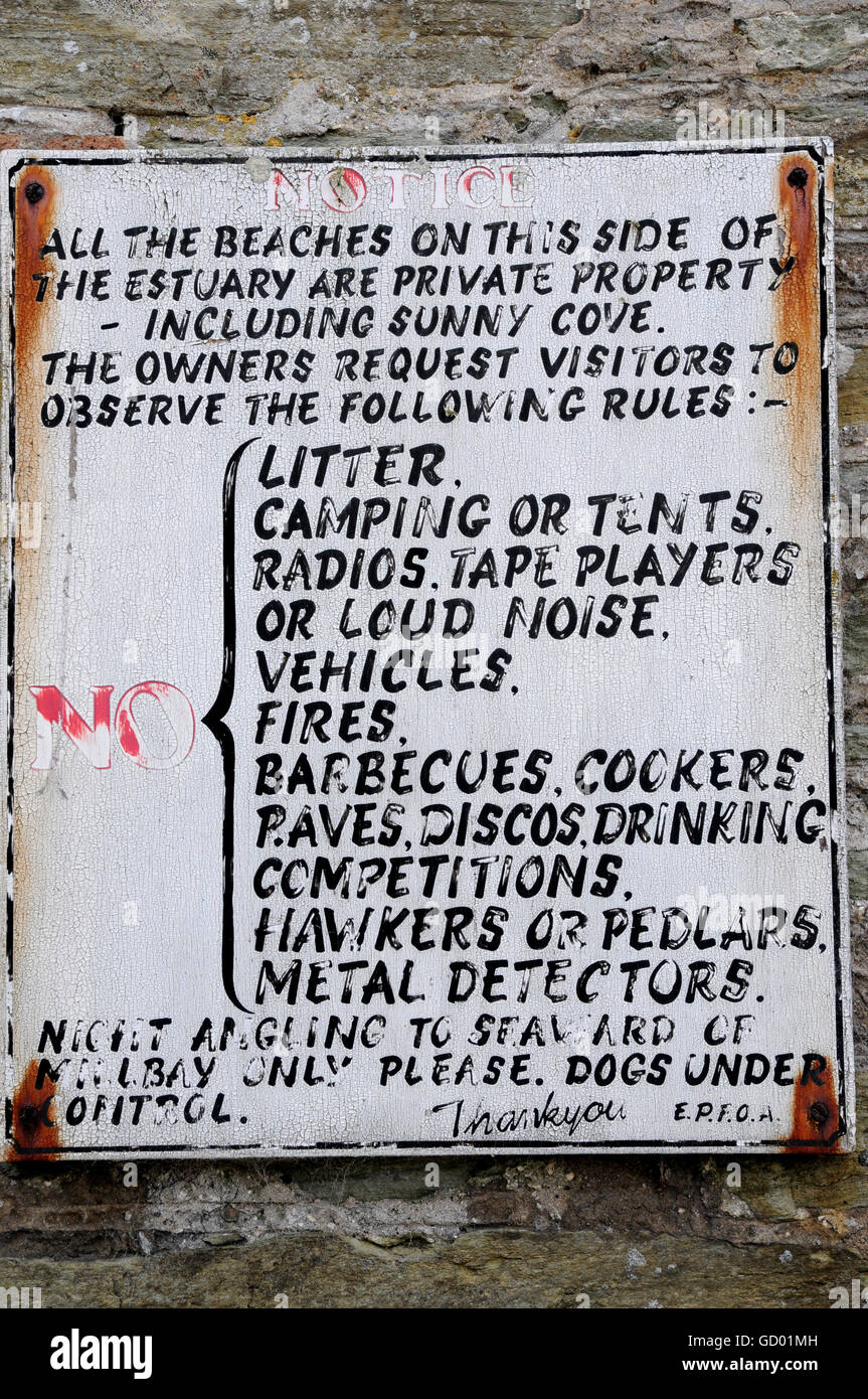 Notice to visitors east portlemouth hi-res stock photography and images ...