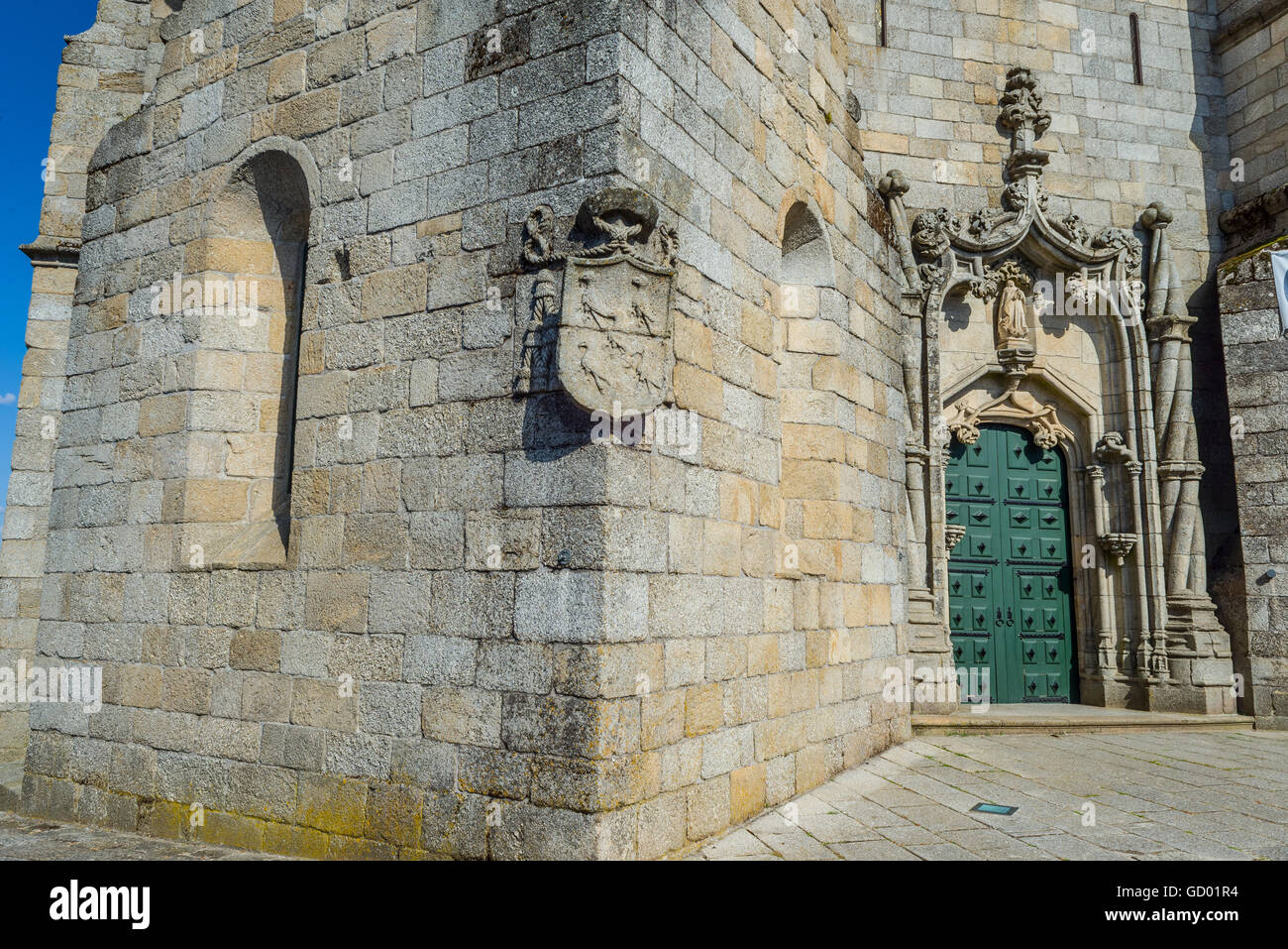 Principal door of the Guarda Cathedral. Guarda, Portugal Stock Photo ...