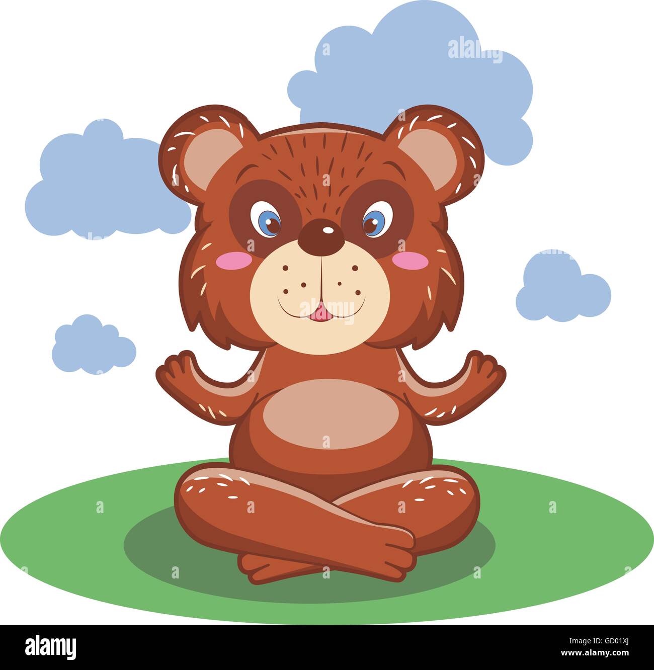 Character cute and beautiful bear practice of yoga. illustration Stock ...