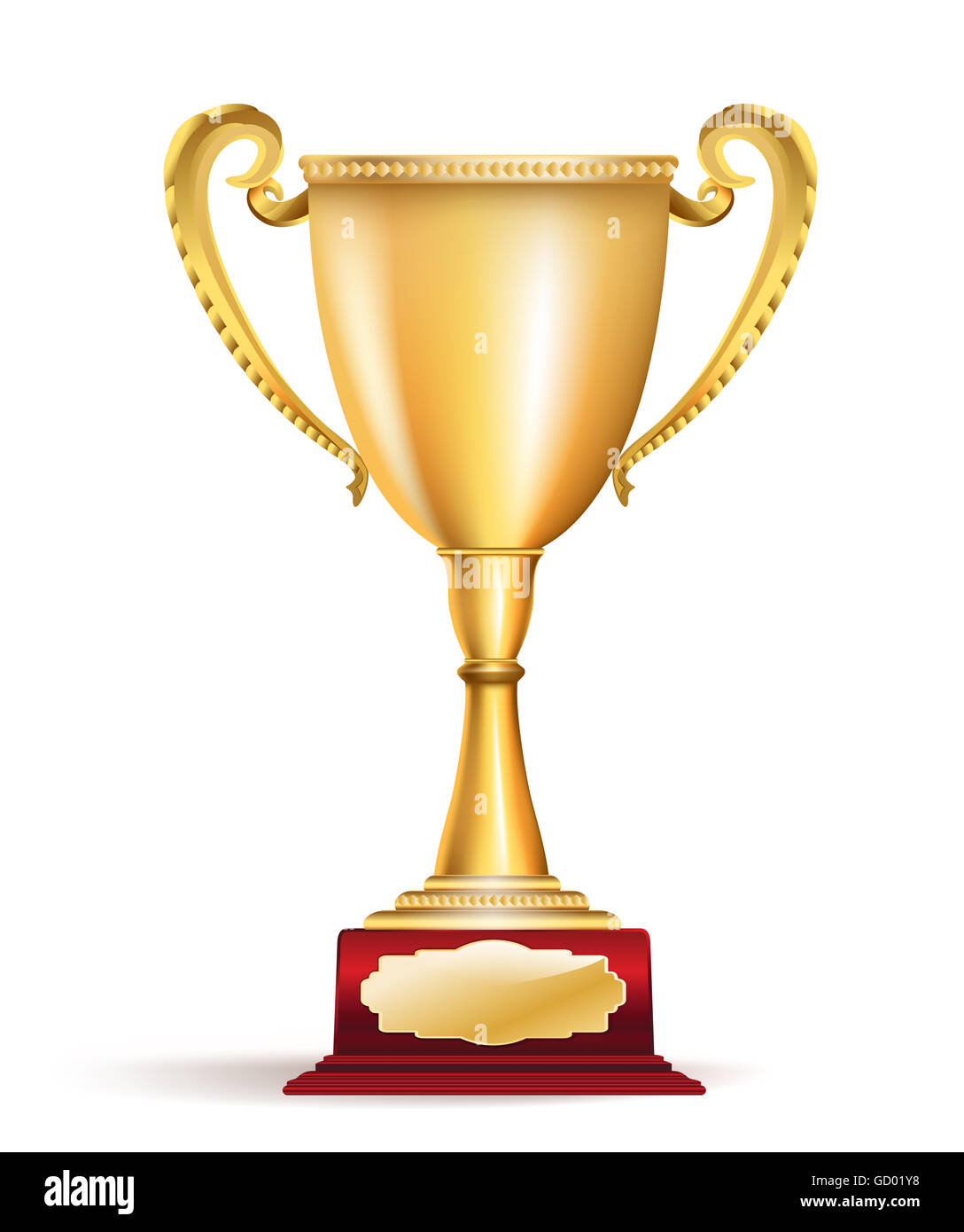 Golden trophy cup award on white. Vector Stock Photo - Alamy