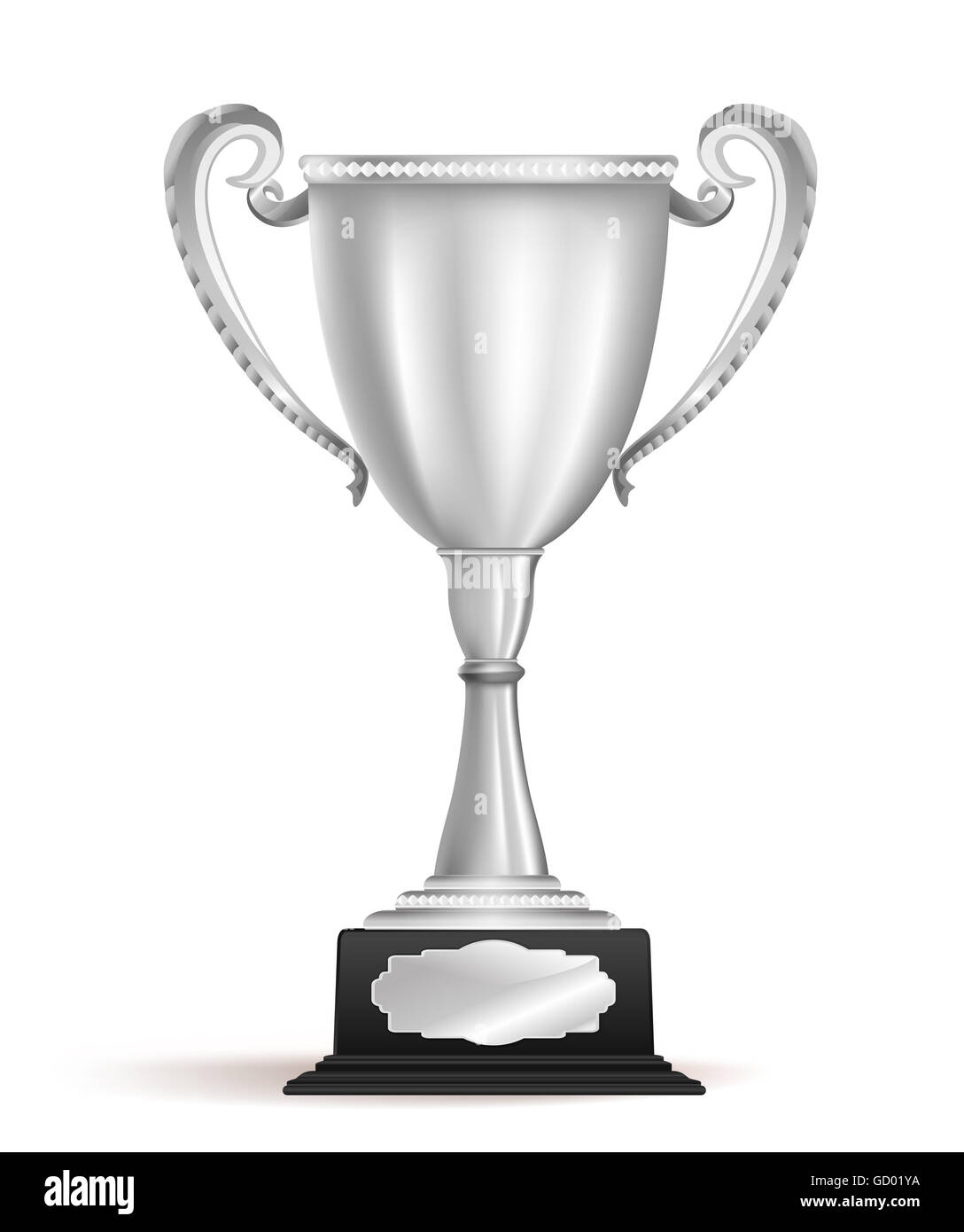 Silver trophy cup award on white. Vector Stock Photo - Alamy