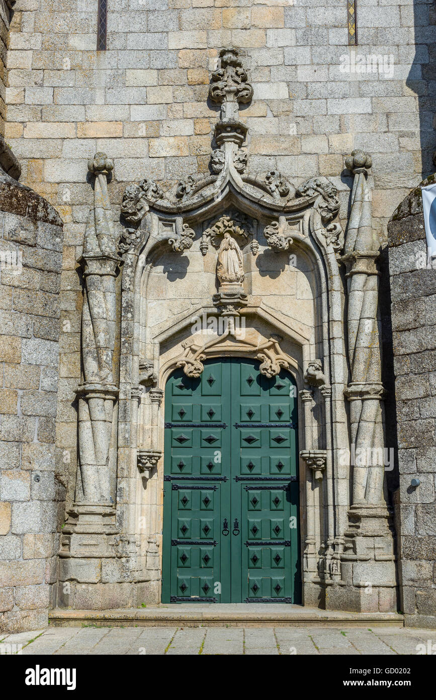 Principal door of the Guarda Cathedral. Guarda, Portugal Stock Photo ...