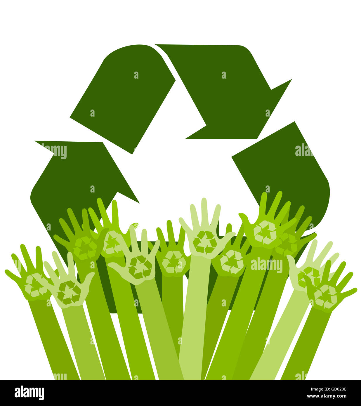 Human abstract hands with recycling sign. Conceptual ecology Stock ...