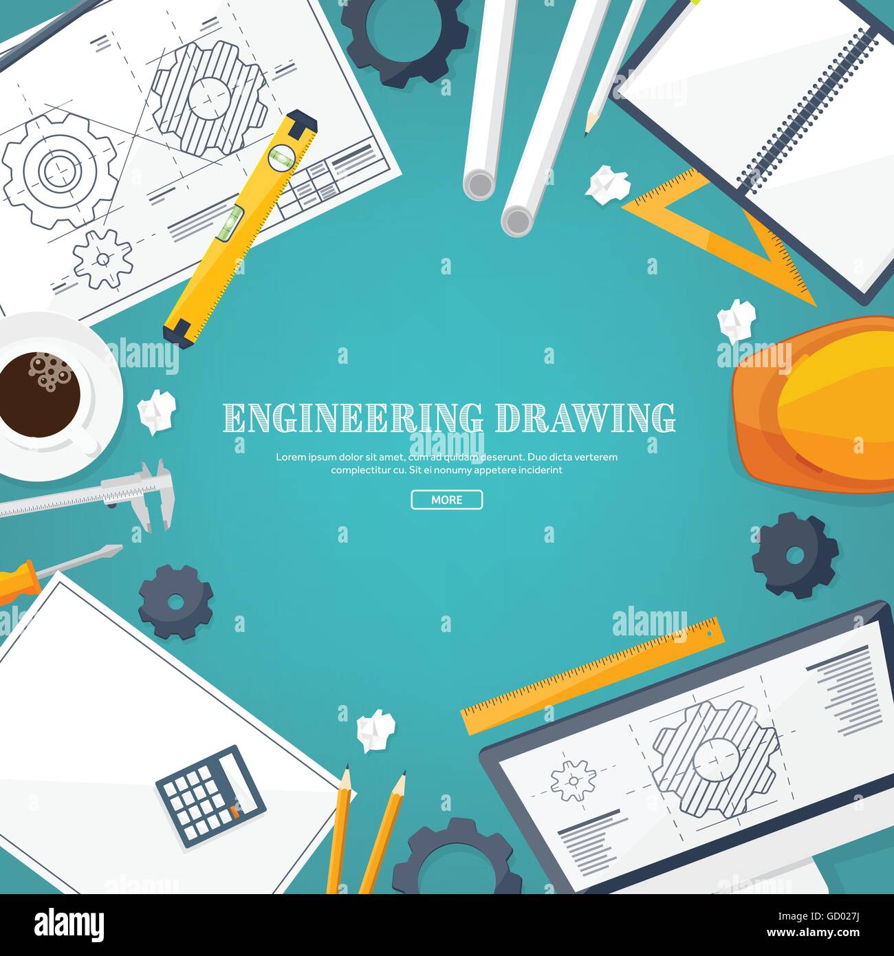 Vector illustration. Engineering and architecture. Drawing ...