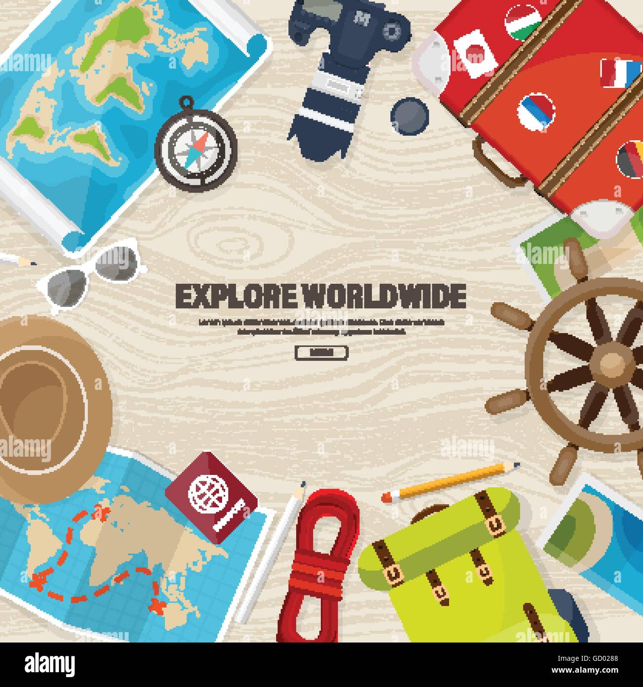 Travel and tourism. Flat style. World, earth map. Globe. Trip, tour ...