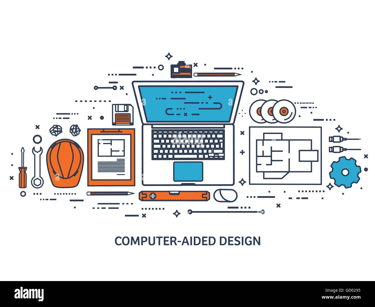Vector illustration. Engineering and architecture. Drawing ...