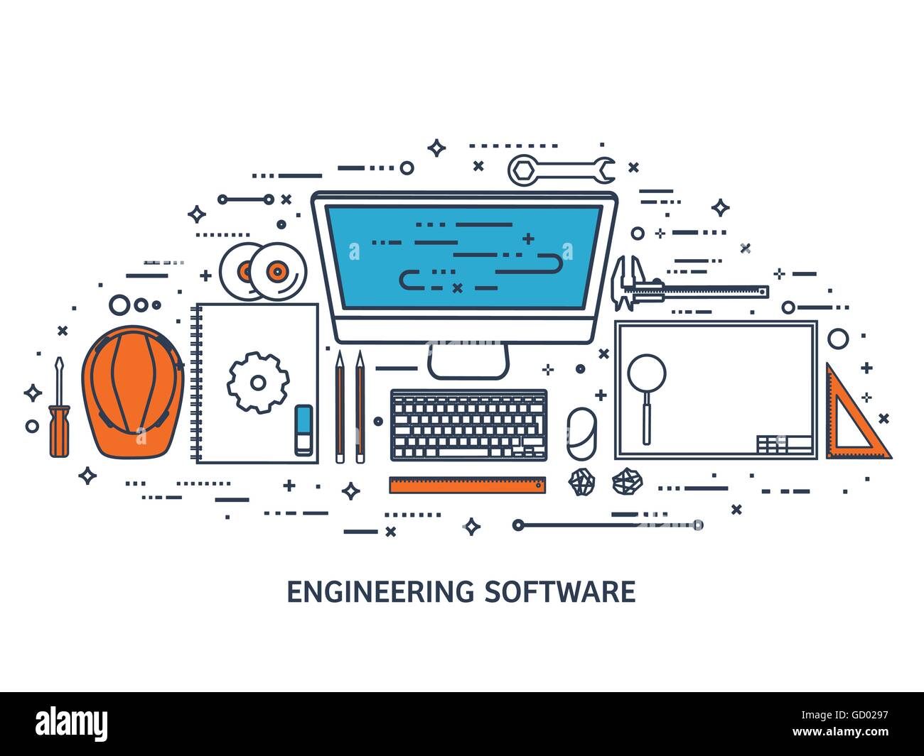 Vector illustration. Engineering and architecture. Drawing ...