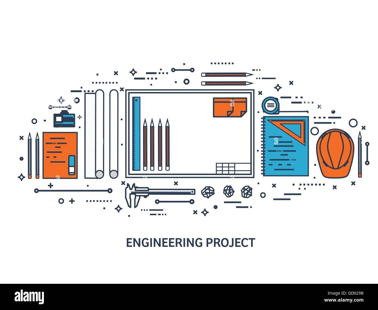 Vector illustration. Engineering and architecture. Drawing ...