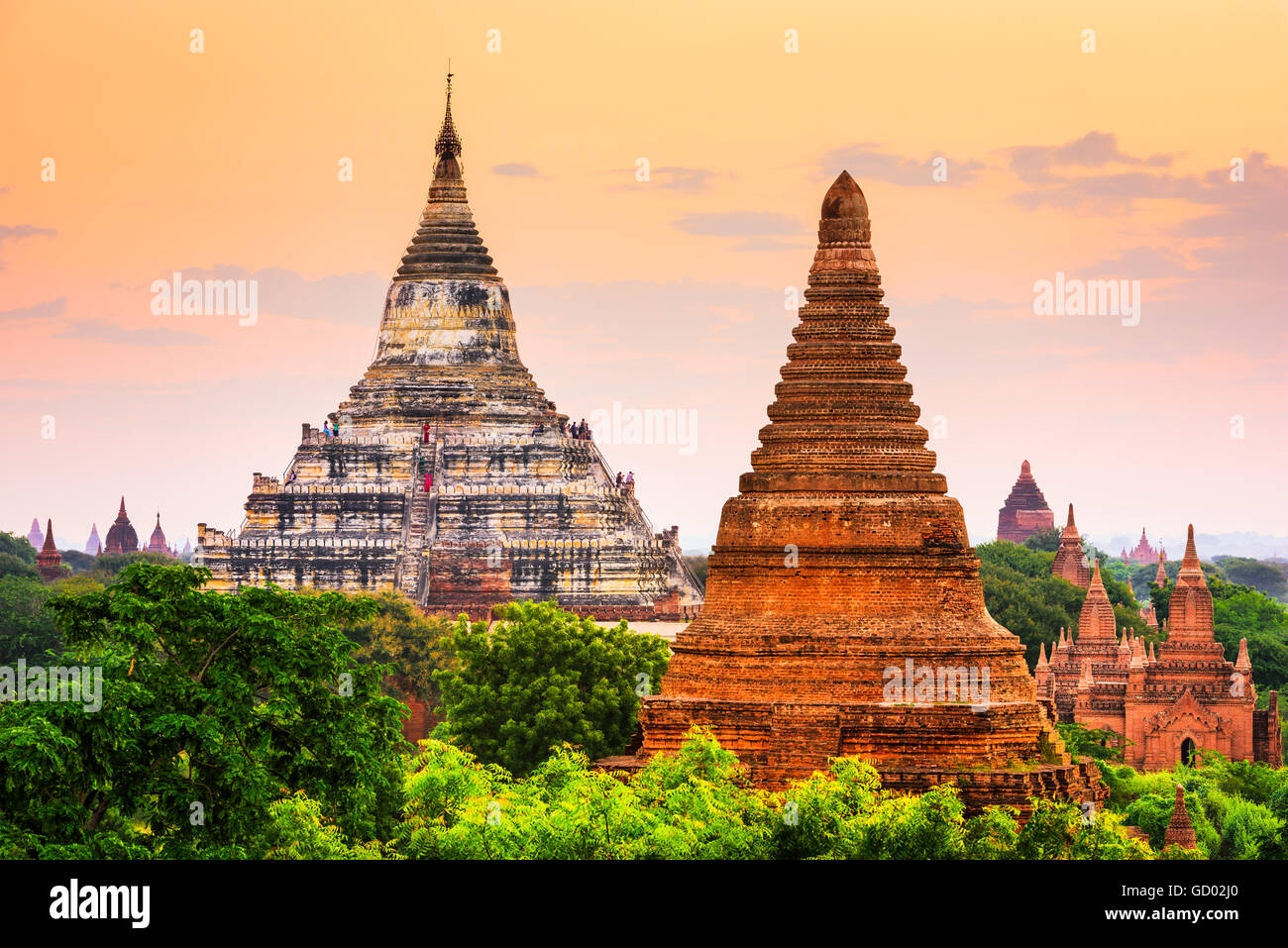 Bagan, Myanmar temples in the Archaeological Park Stock Photo - Alamy