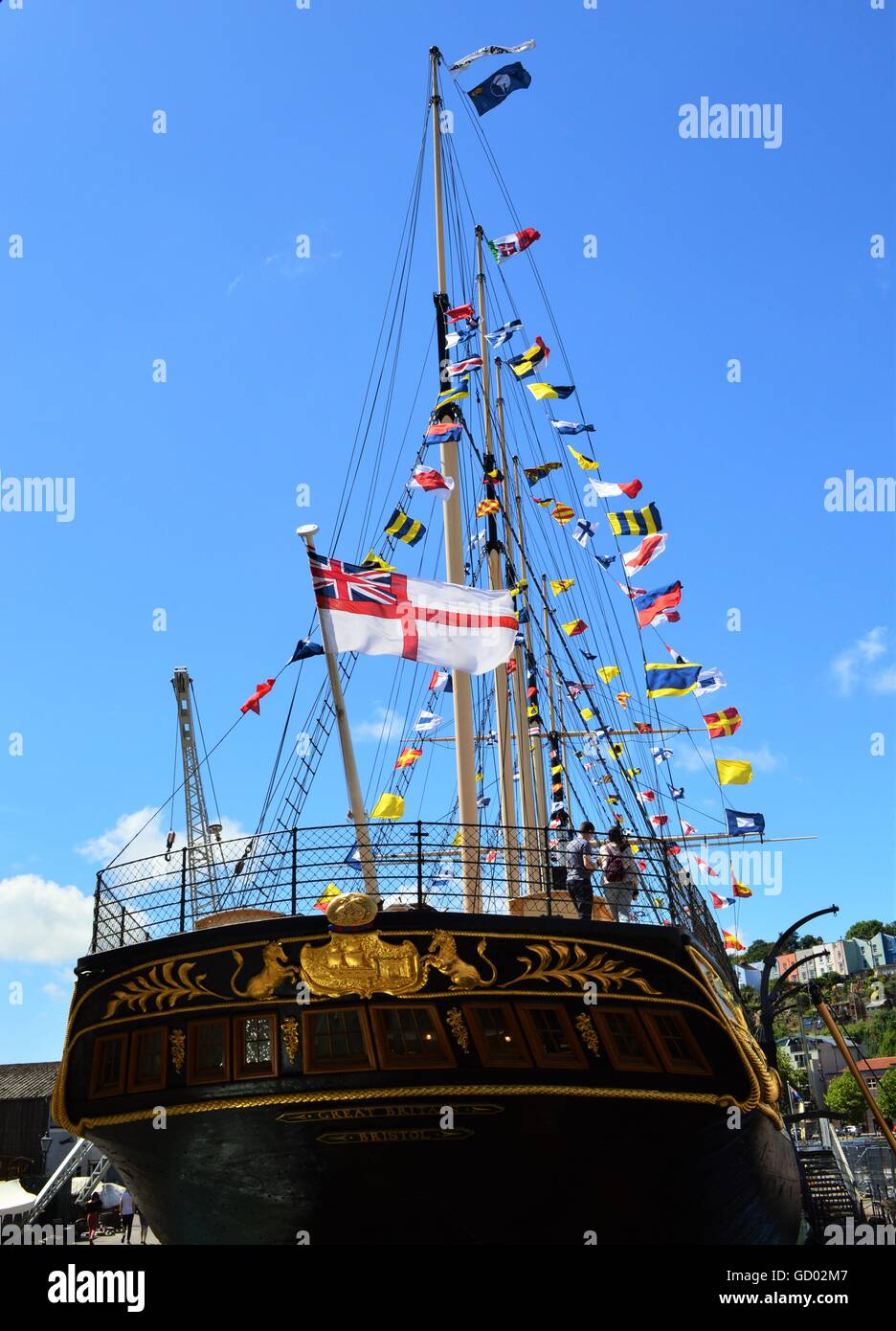 Colonial Ship at Pier Stock Photo - Alamy