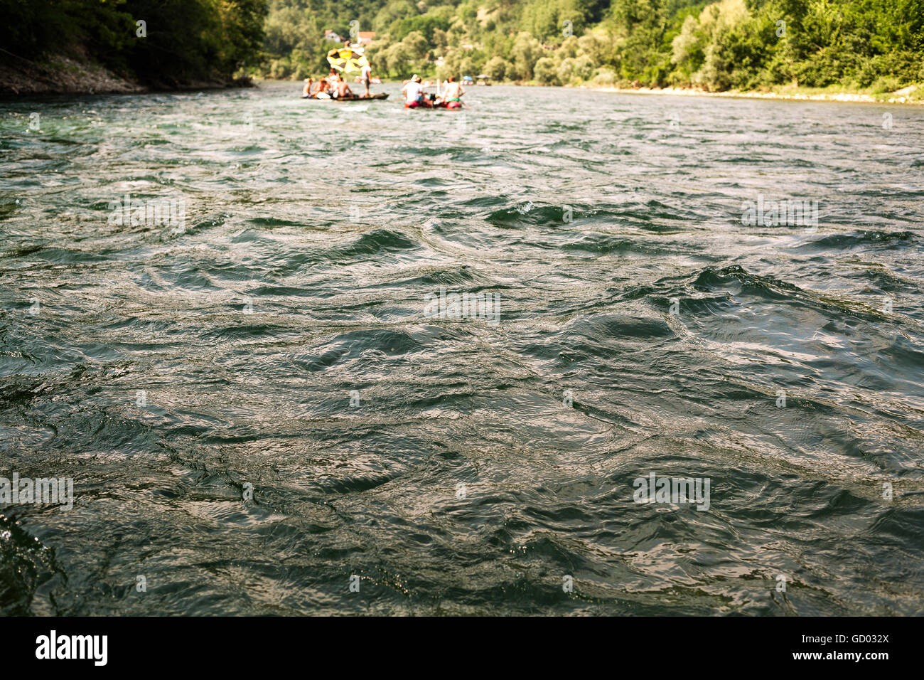 Rafters float down the river Stock Photo - Alamy