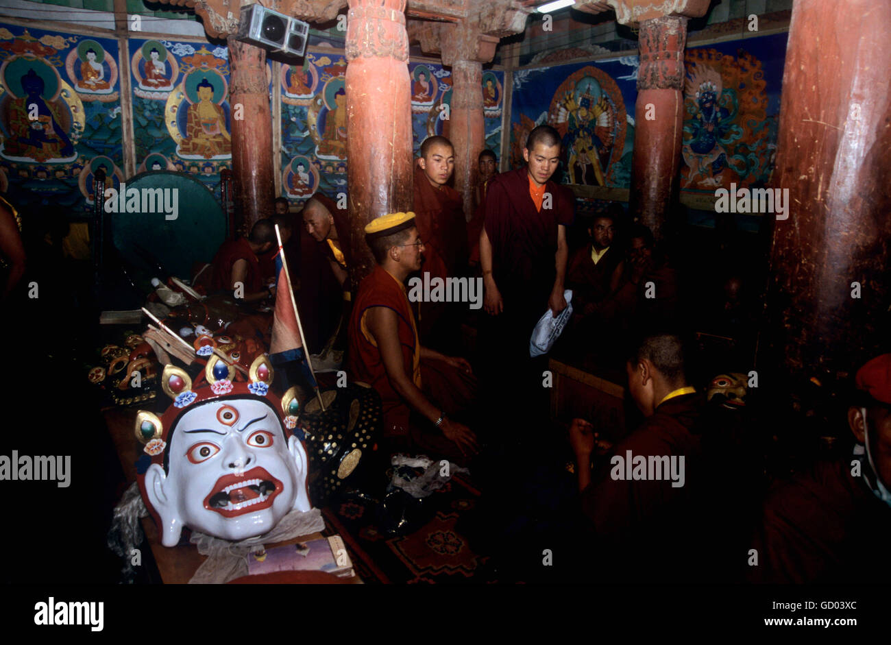Monks in monastery Stock Photo - Alamy