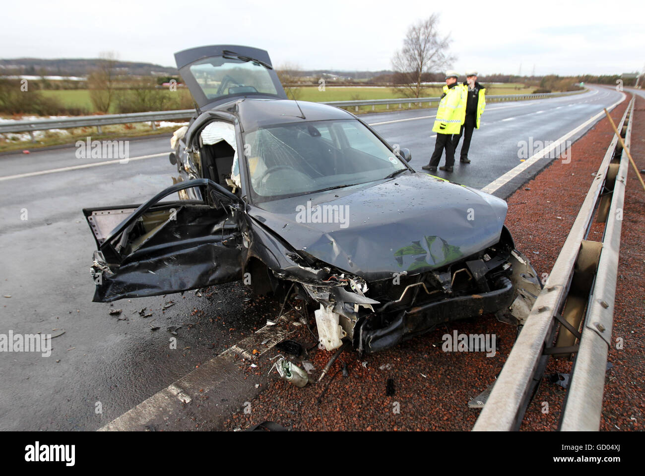 Scottish motorway crash Stock Photo - Alamy