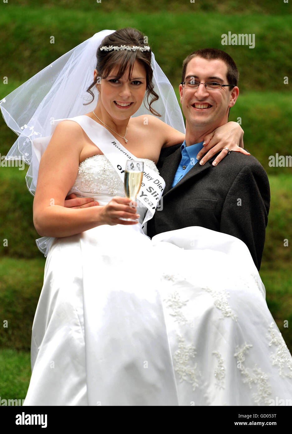 Laura Powell, 27, from Ellesmere Port, Cheshire, with her new husband ...