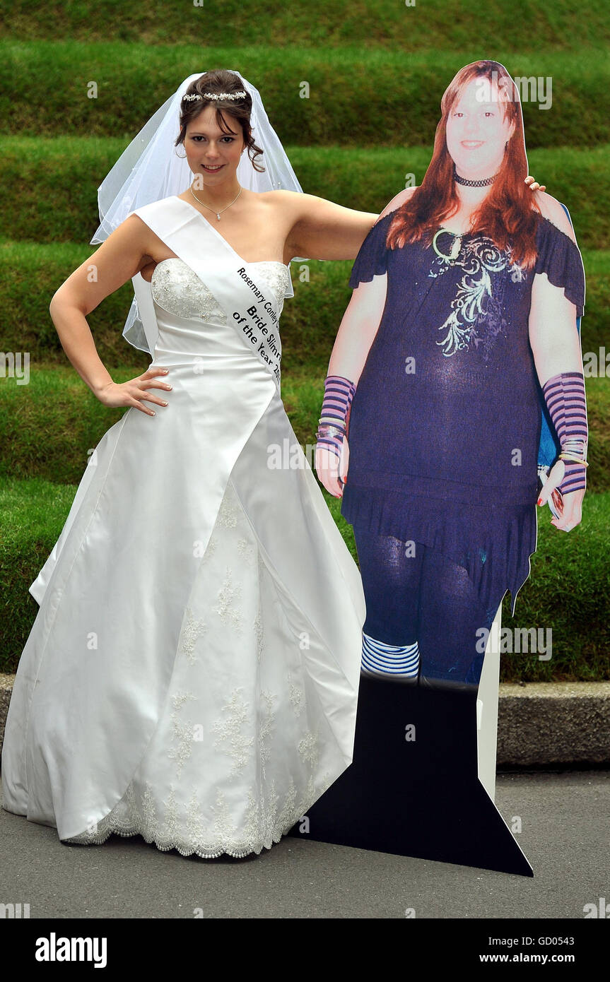 Laura Powell, 27, from Ellesmere Port, Cheshire, with a life-size ...