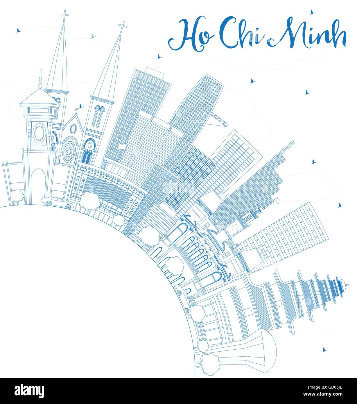 Ho chi minh city saigon architecture Stock Vector Images - Alamy