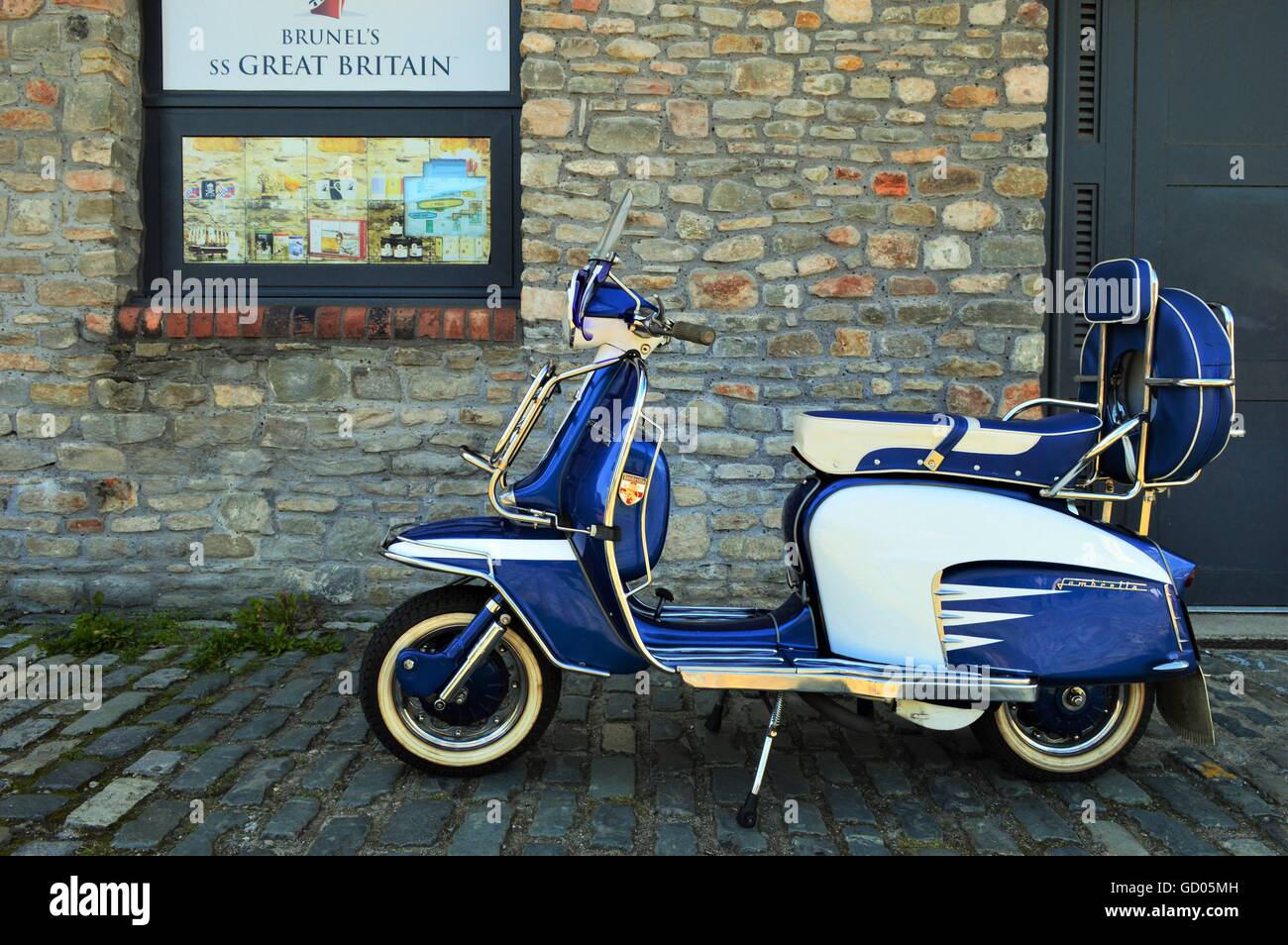 Scooter at Bristol Pier Stock Photo - Alamy