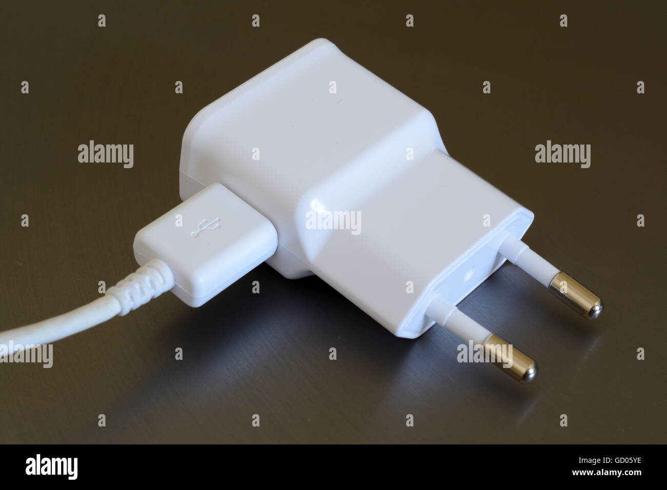 White electric plug with USB socket and USB plug Stock Photo - Alamy