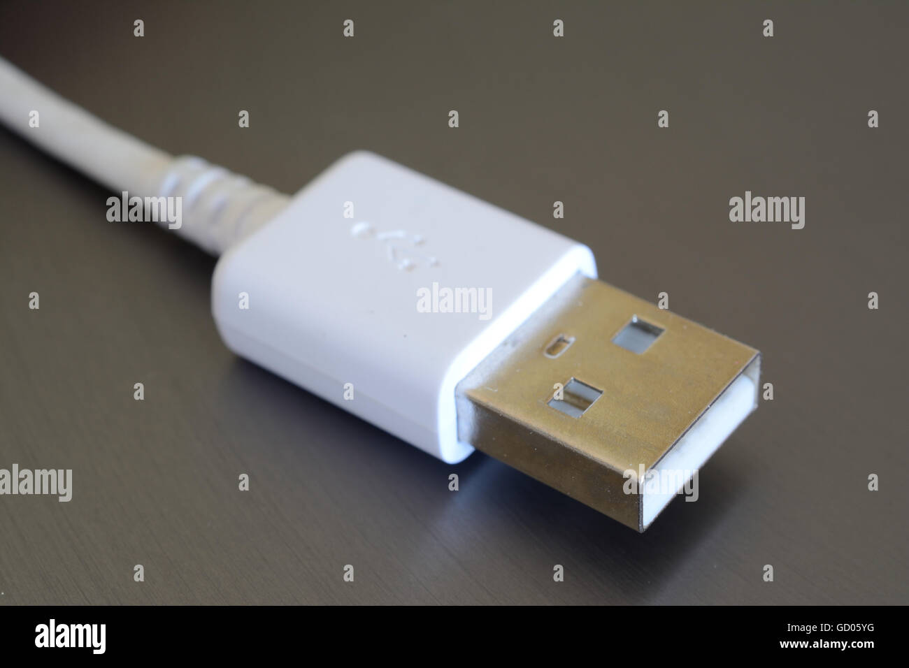 White USB plug closeup Stock Photo - Alamy