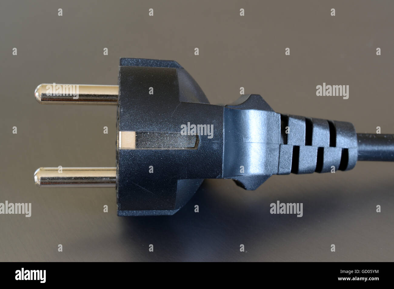 Black electric plug closeup Stock Photo - Alamy