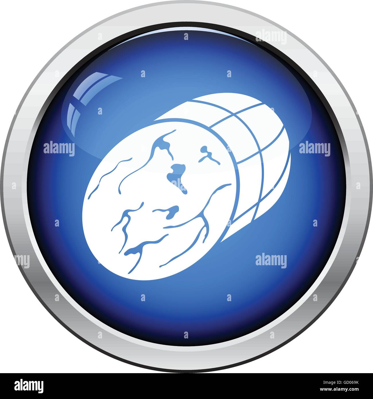 Ham icon. Glossy button design. Vector illustration Stock Vector Image ...