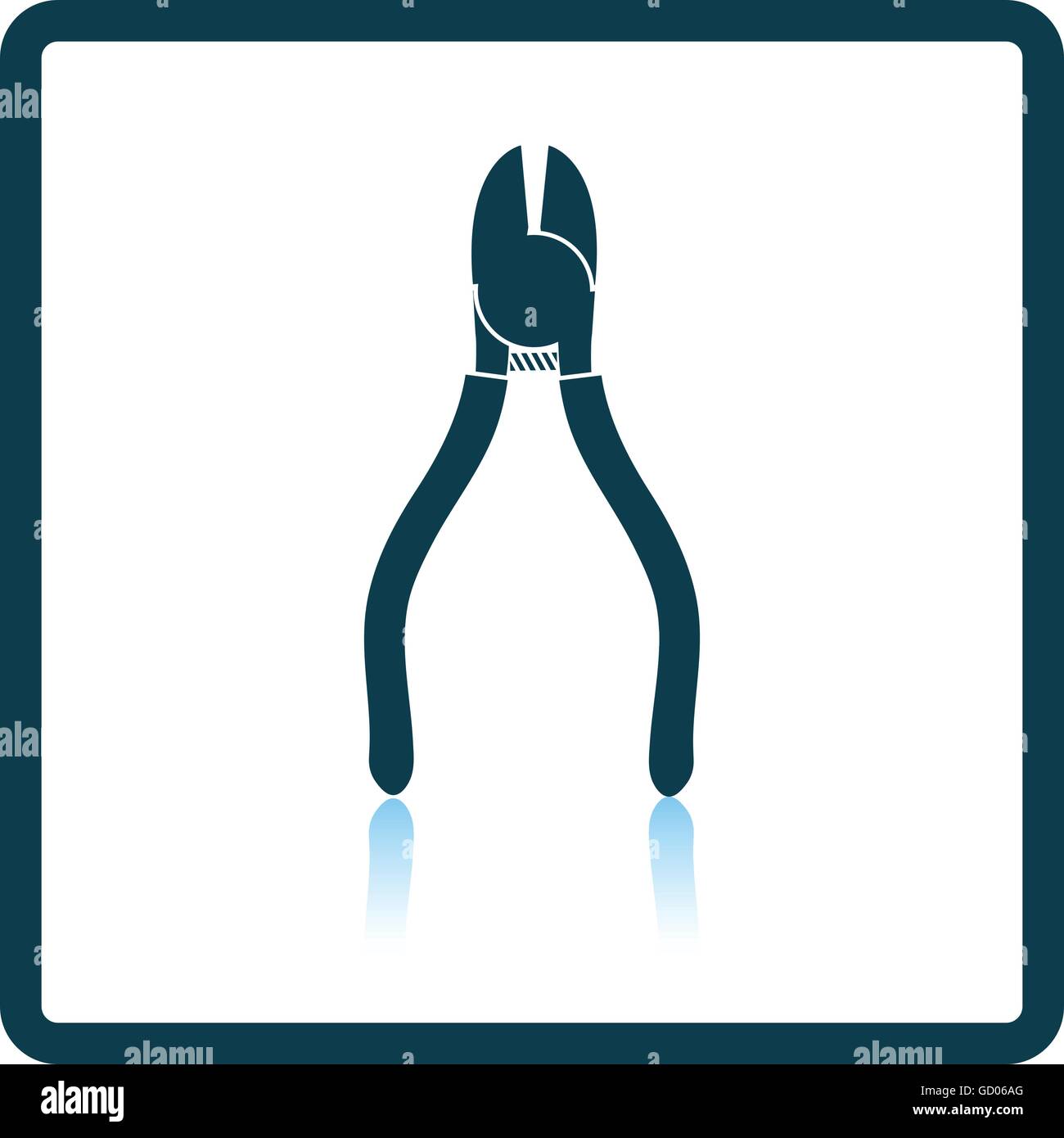 Icon of side cutters. Shadow reflection design. Vector illustration ...