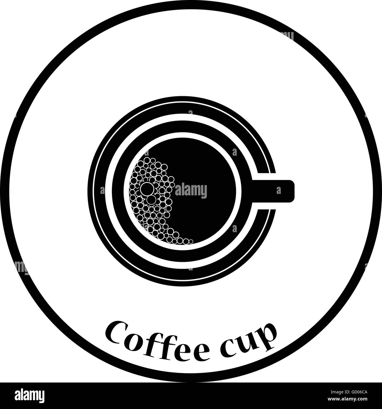 Coffee cup icon. Thin circle design. Vector illustration Stock Vector ...