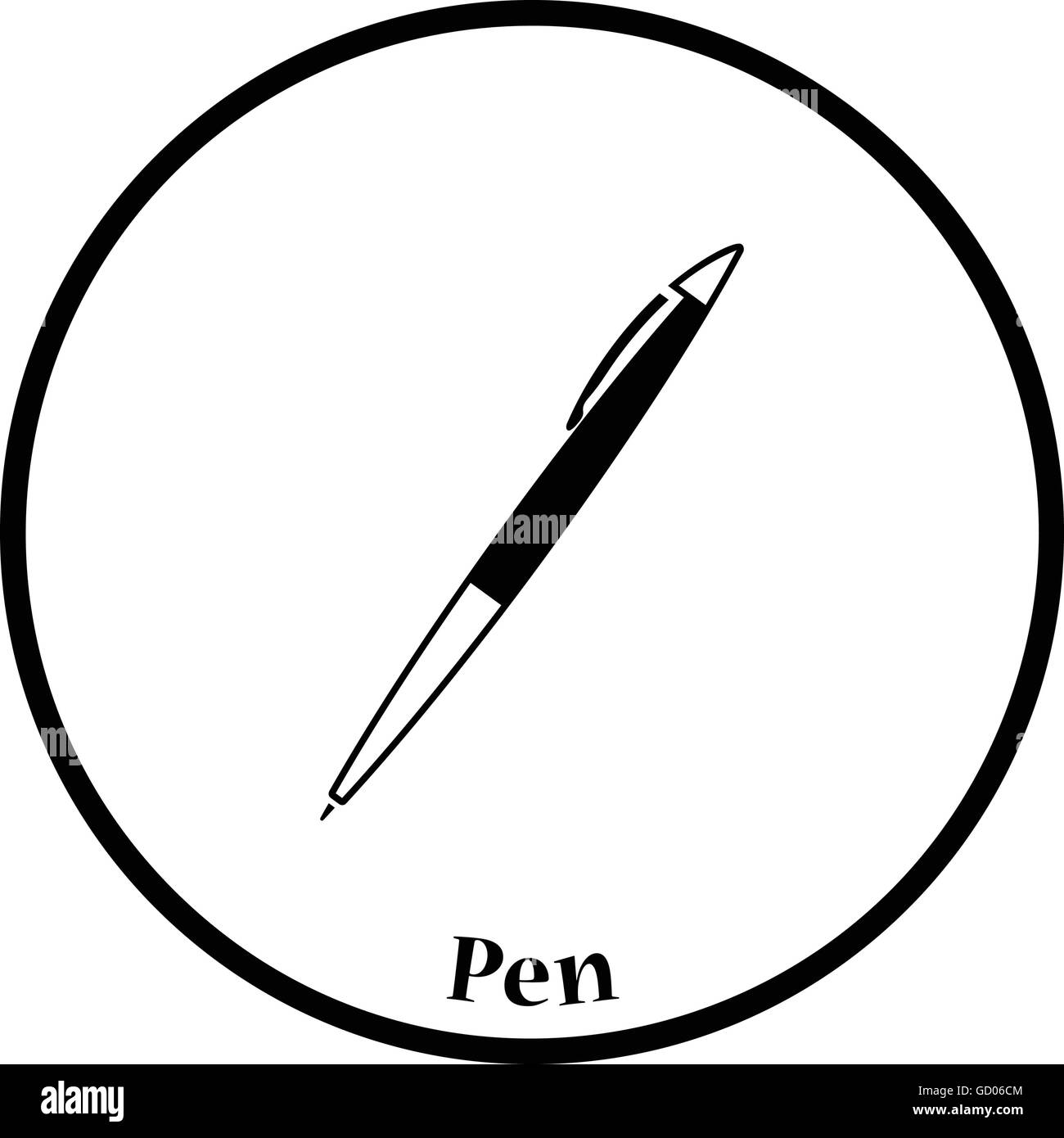 Pen icon. Thin circle design. Vector illustration Stock Vector Image ...