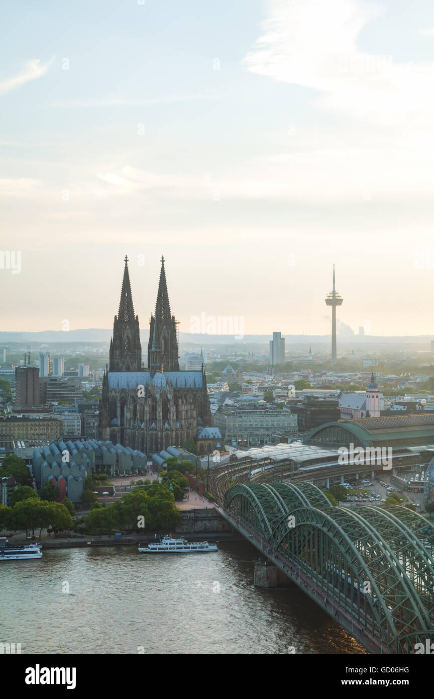 Cologne, Germany aerial overview before sunset Stock Photo - Alamy