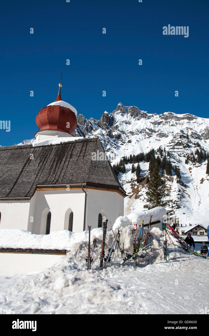 The church at Stuben near Lech and St Anton Arlberg Austria Stock Photo ...