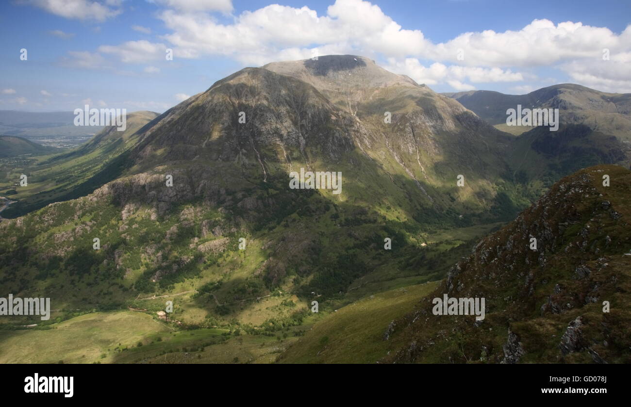 Ben Nevis, highest mountain in the UK, viewed from Sgùrr a' Mhàim in ...