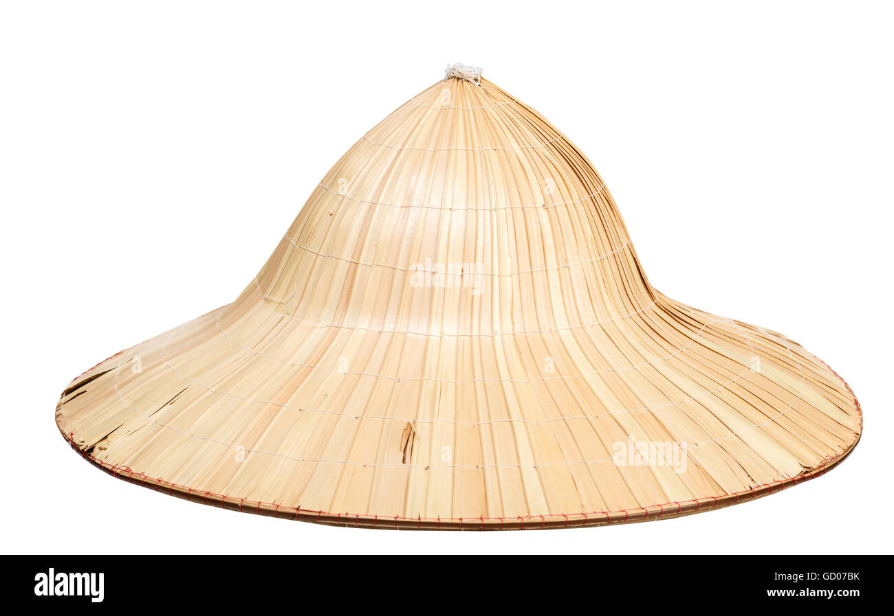old straw hat isolated on white background Stock Photo - Alamy