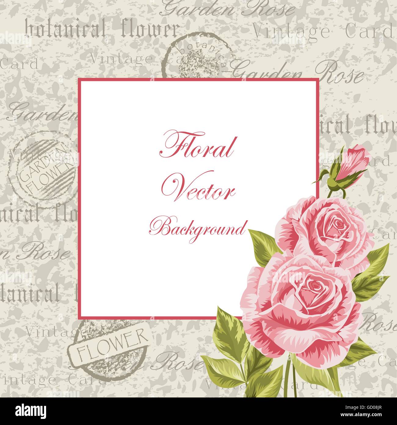 Vintage frame with flowers Stock Vector Image & Art - Alamy