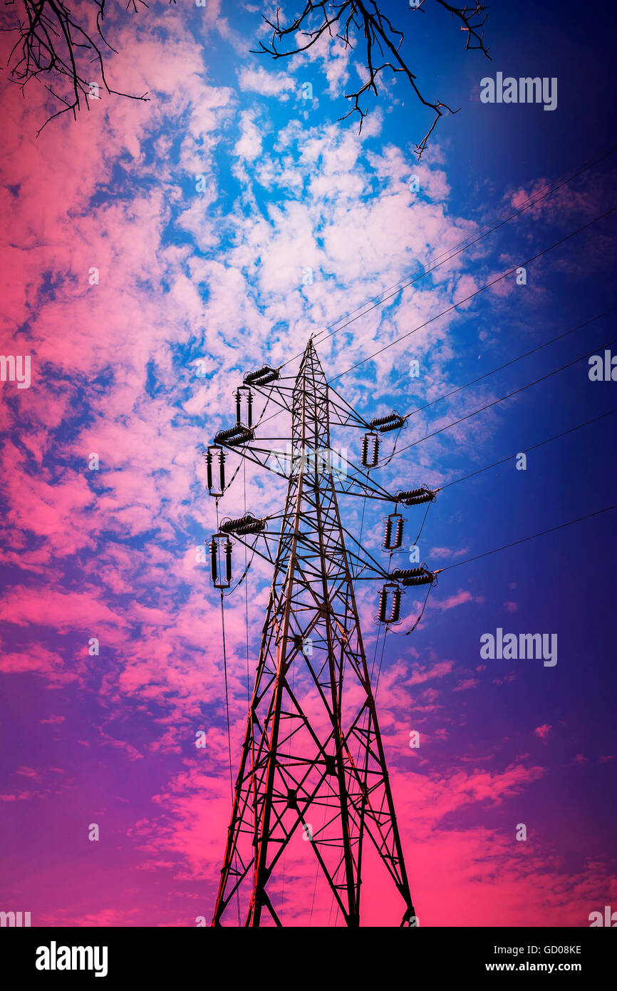 Power pole (electrical) .Creative image Stock Photo - Alamy