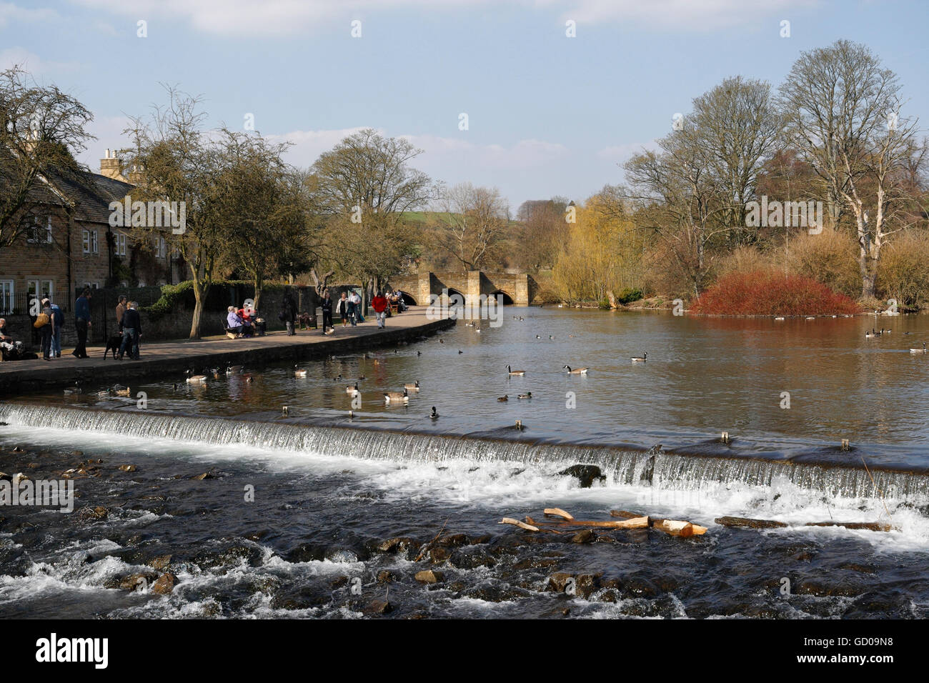 River Wye in Bakewell, Derbyshire Peak District, England Stock Photo ...