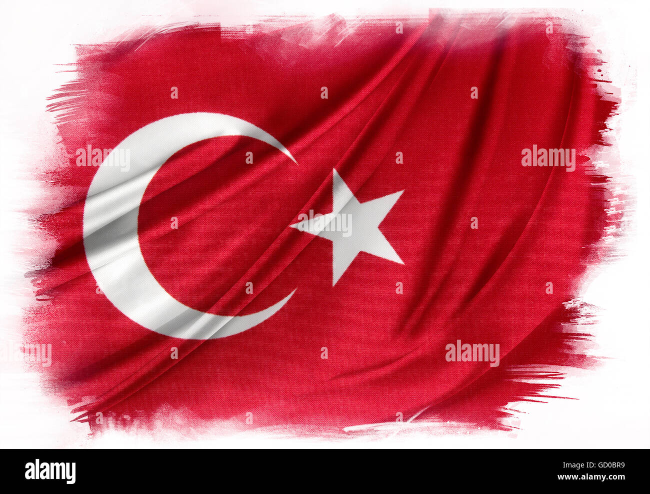 Turkish flag waving on wind hi-res stock photography and images - Alamy