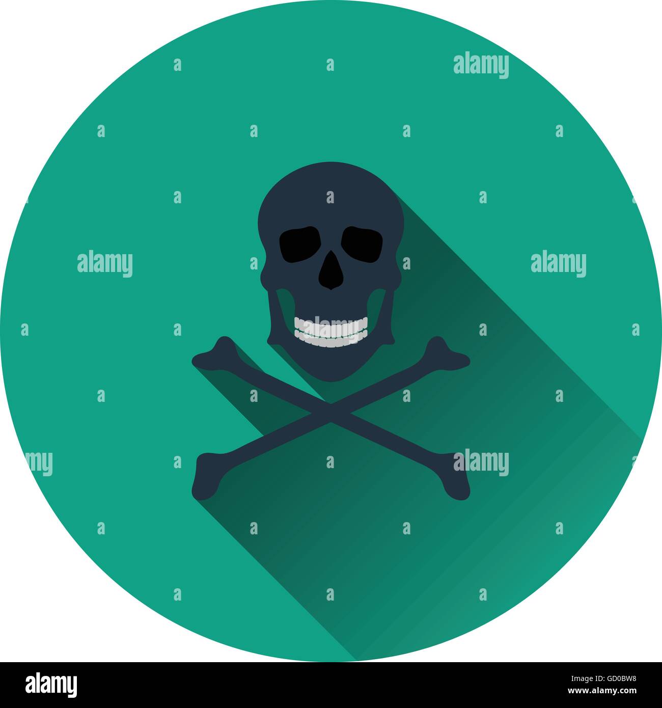 Icon of poison from skill and bones. Flat color design. Vector ...