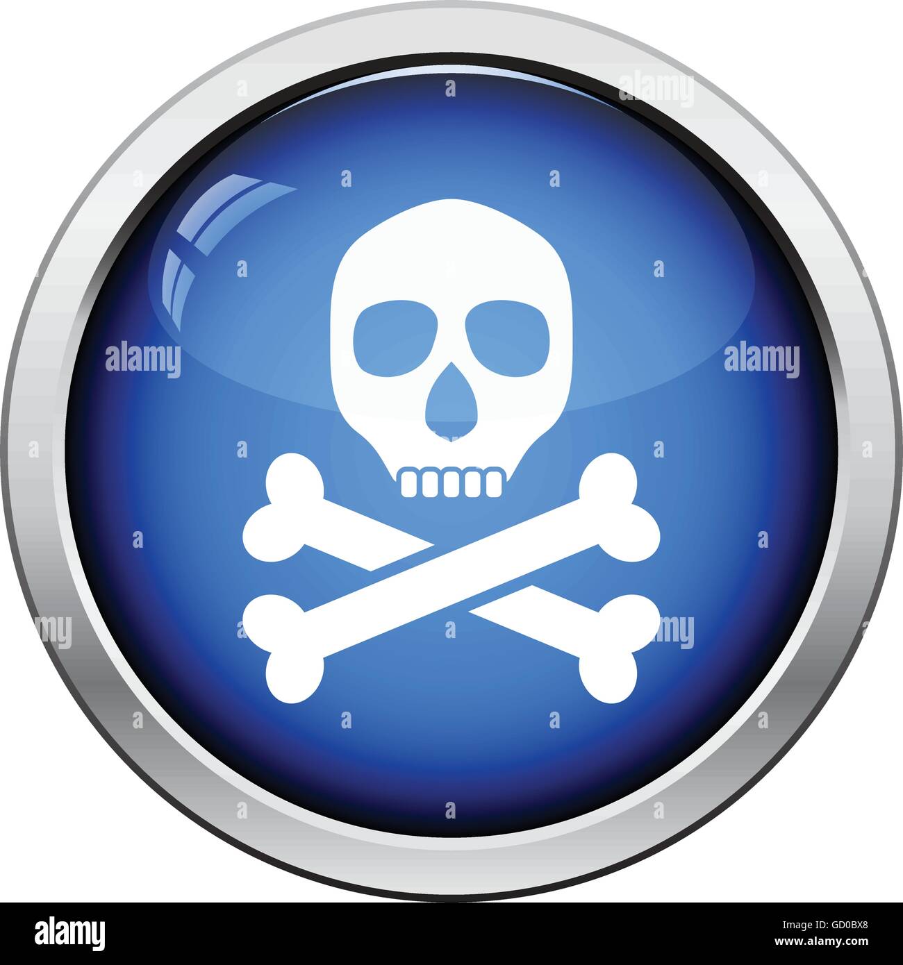 Poison sign icon. Glossy button design. Vector illustration Stock ...