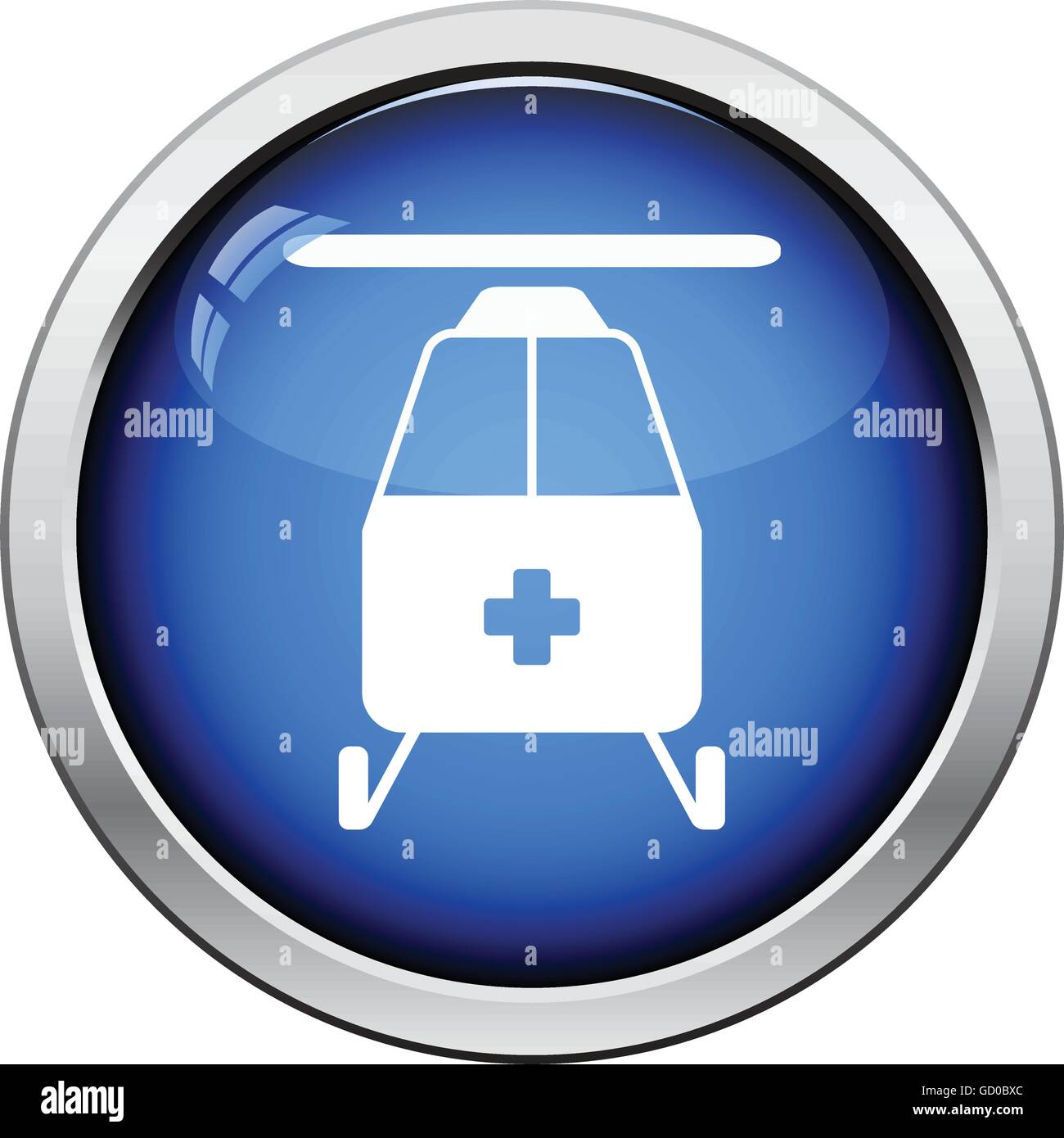 Medevac icon. Glossy button design. Vector illustration Stock Vector ...