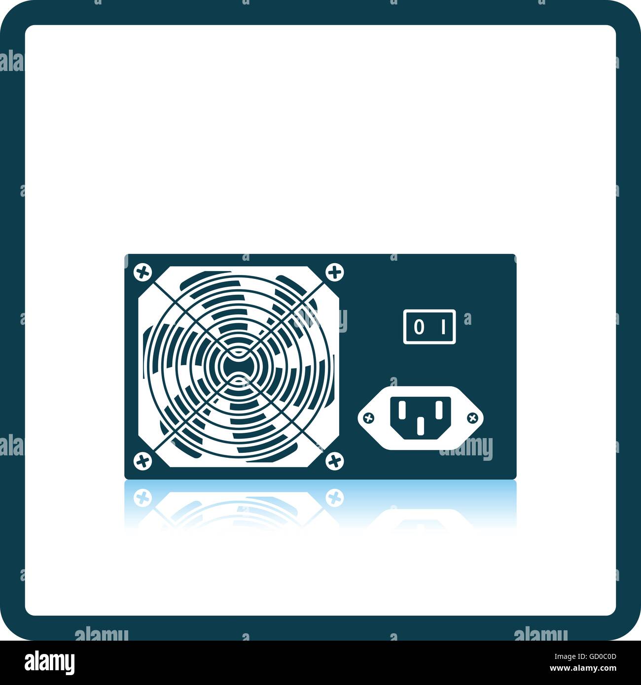 Power unit icon. Shadow reflection design. Vector illustration Stock ...