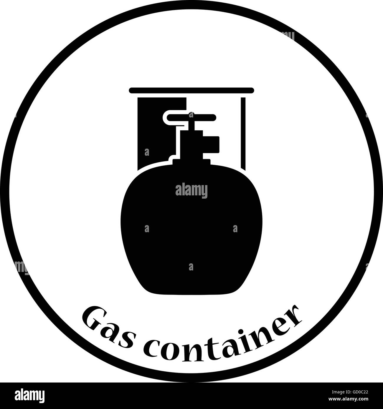 Camping gas container icon. Thin circle design. Vector illustration ...
