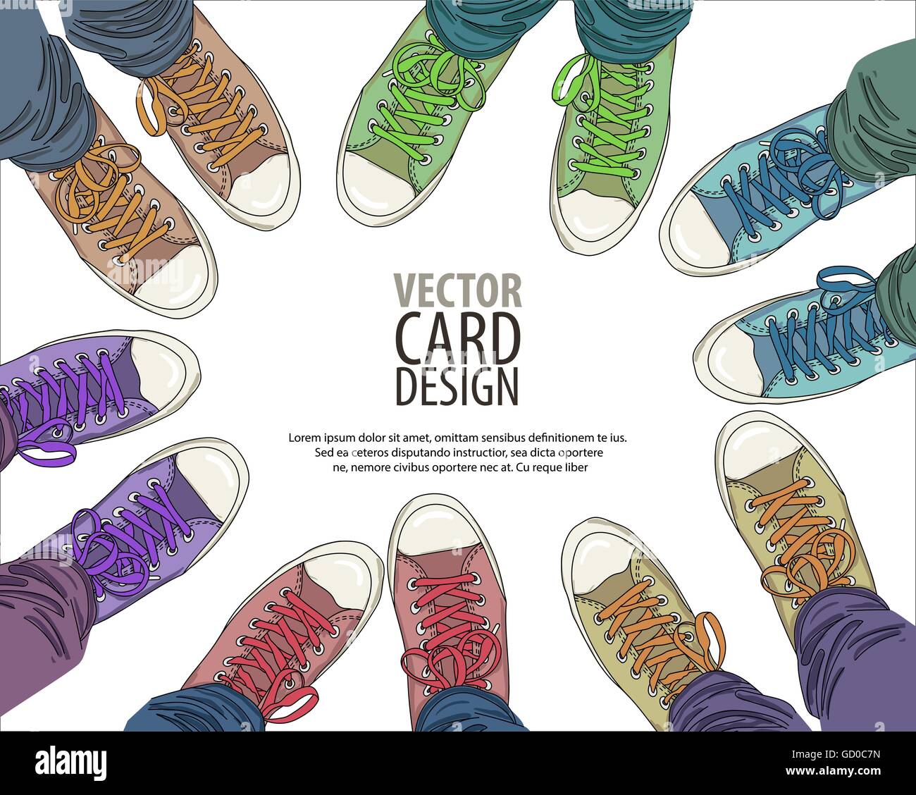 Legs with jeans in any color gumshoes. Vector illustration. EPS Stock ...